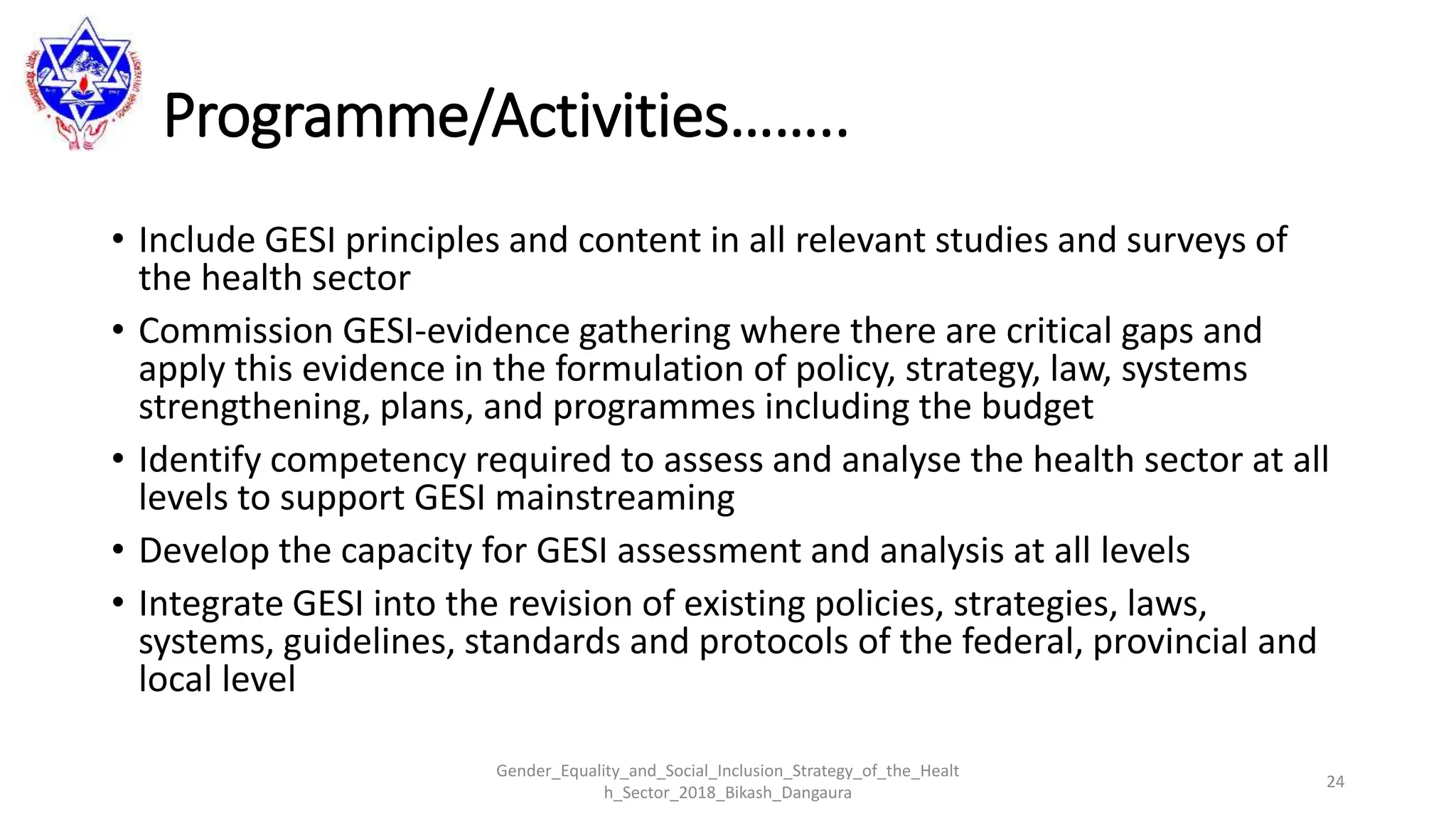 Gender equality and social inclusion strategy | PPTX