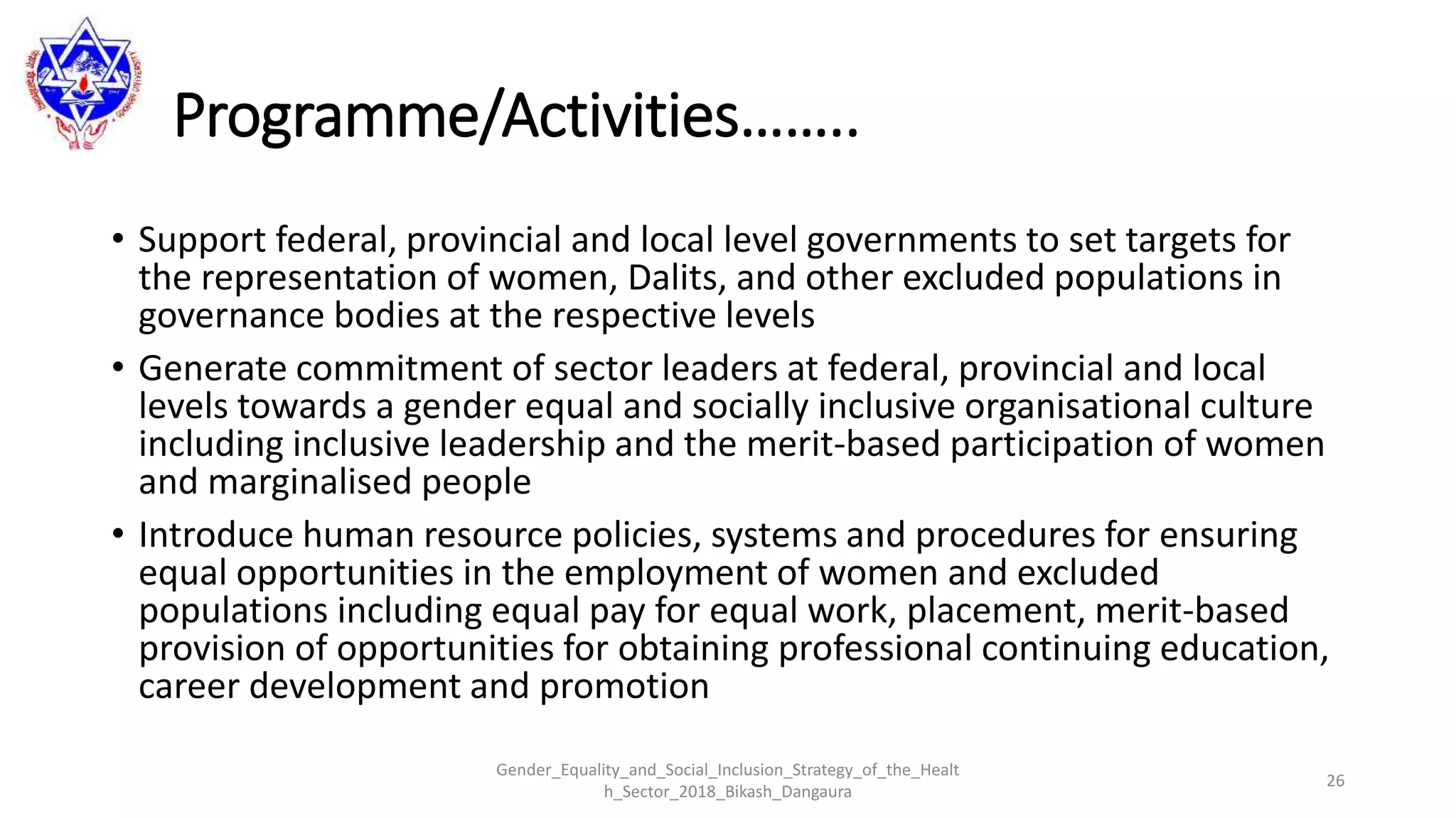 Gender equality and social inclusion strategy | PPTX