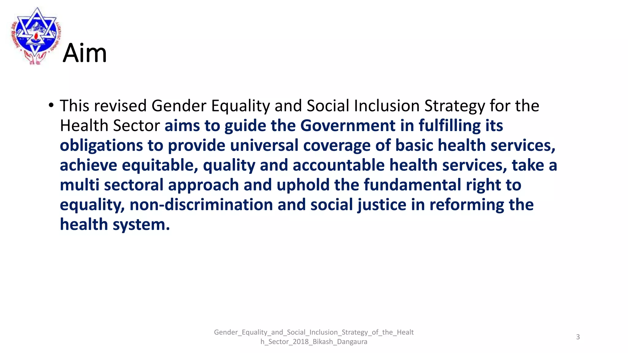 Gender equality and social inclusion strategy | PPTX