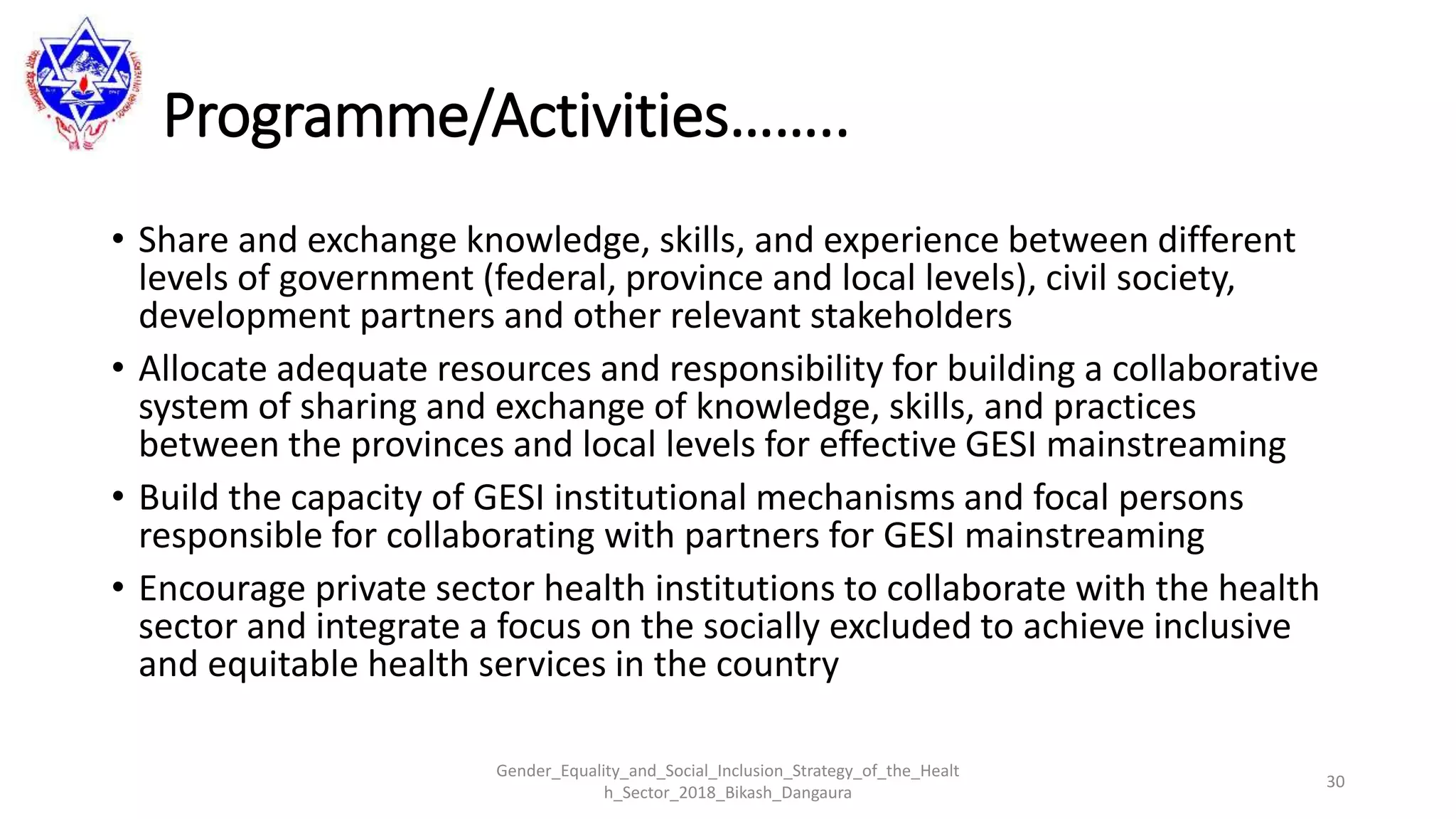 Gender equality and social inclusion strategy | PPTX