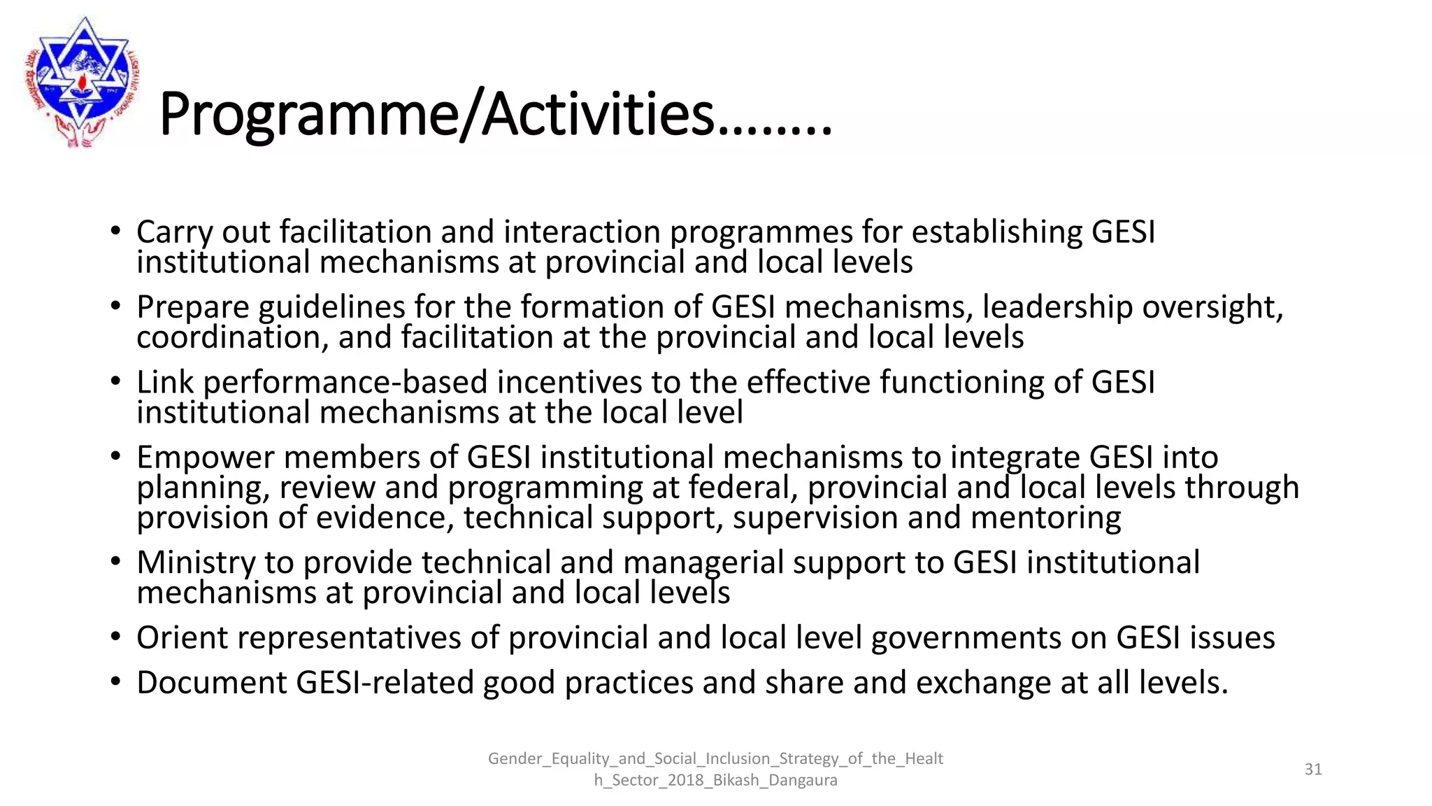 Gender equality and social inclusion strategy | PPTX