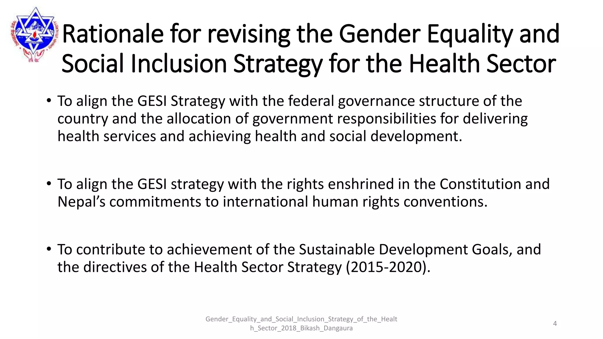 Gender equality and social inclusion strategy | PPTX