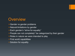 Gender Equality in America’s Society | PPTX