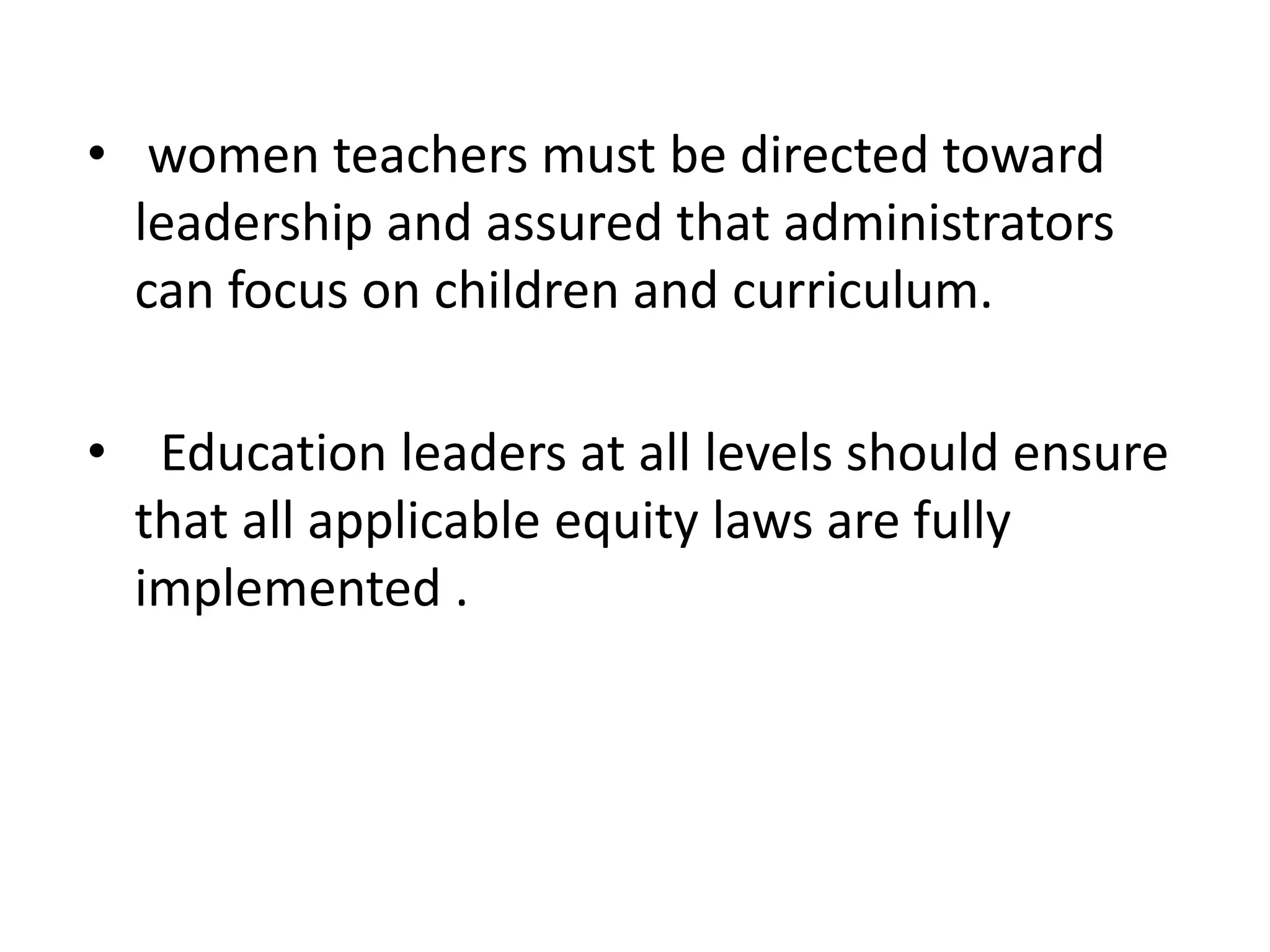 Gender equality in educational leadership | PPT
