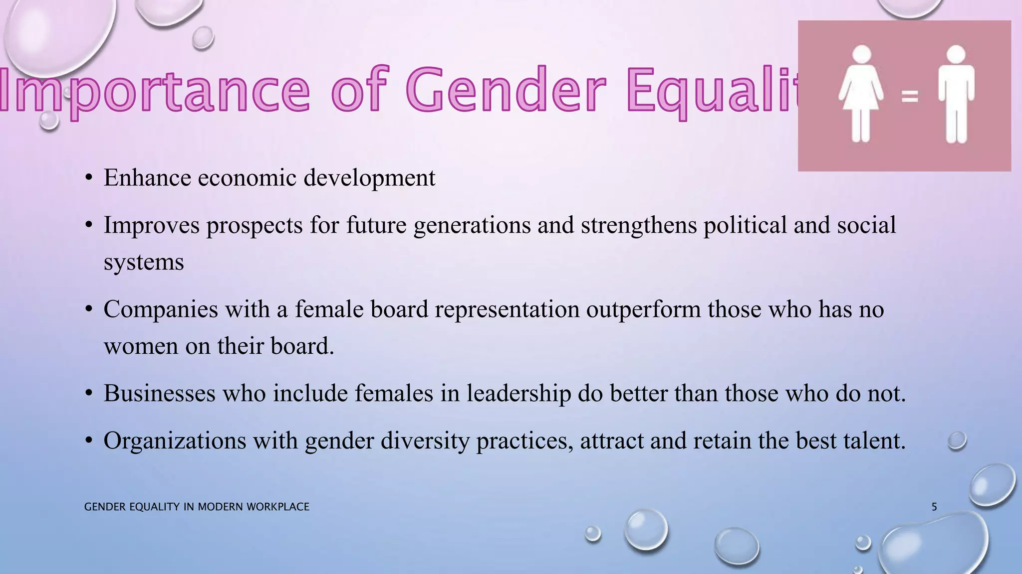 Gender equality in modern workplace | PPTX