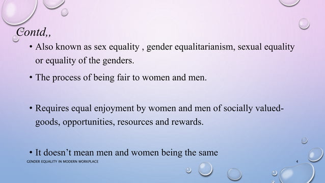 Gender equality in modern workplace | PPTX | Debated Sensitive Social ...