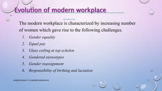 Gender equality in modern workplace | PPTX