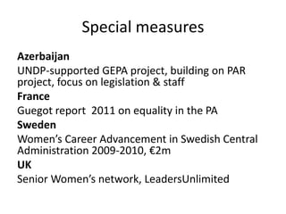 Gender Equality in the Public Administration (GEPA) | PDF
