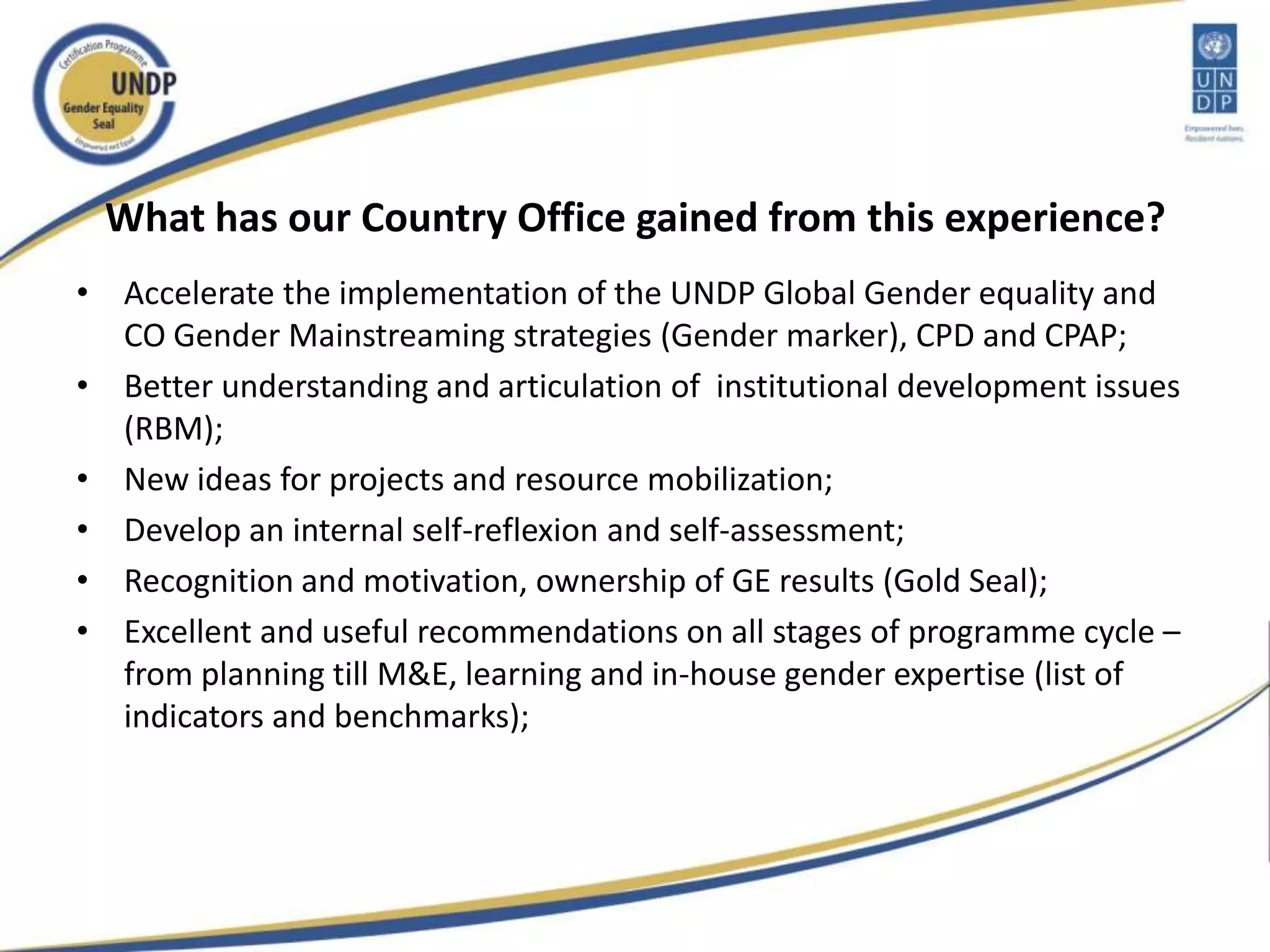 UNDP Gender Equality Seal in Europe and the CIS Region | PPTX