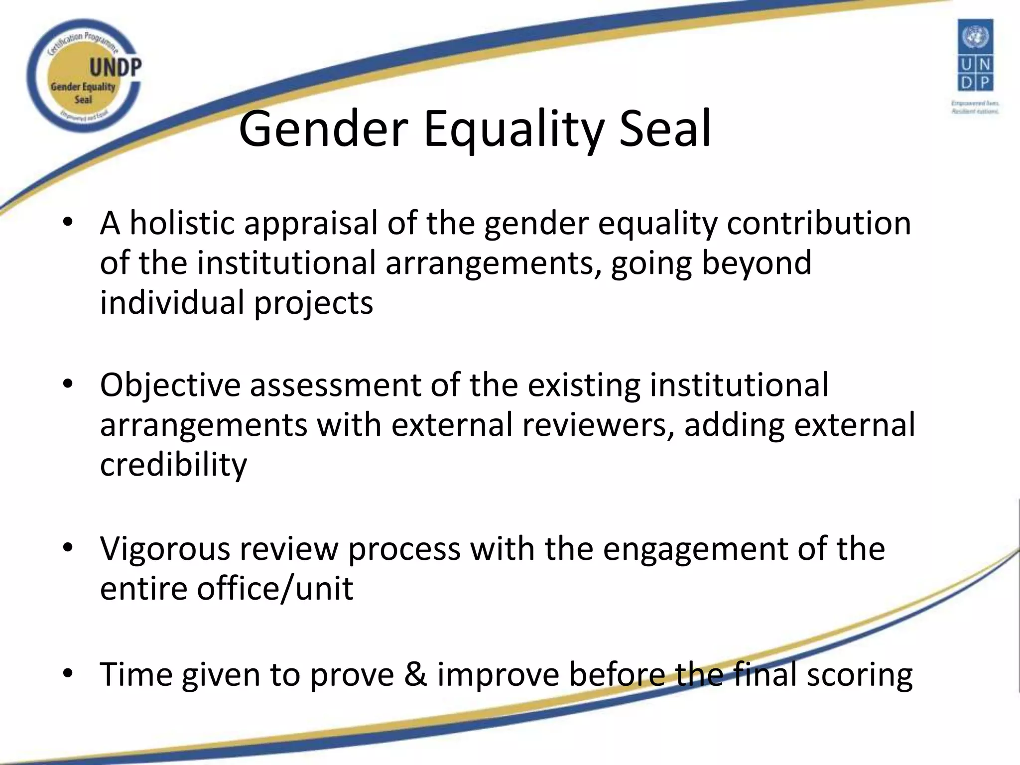 UNDP Gender Equality Seal in Europe and the CIS Region | PPTX