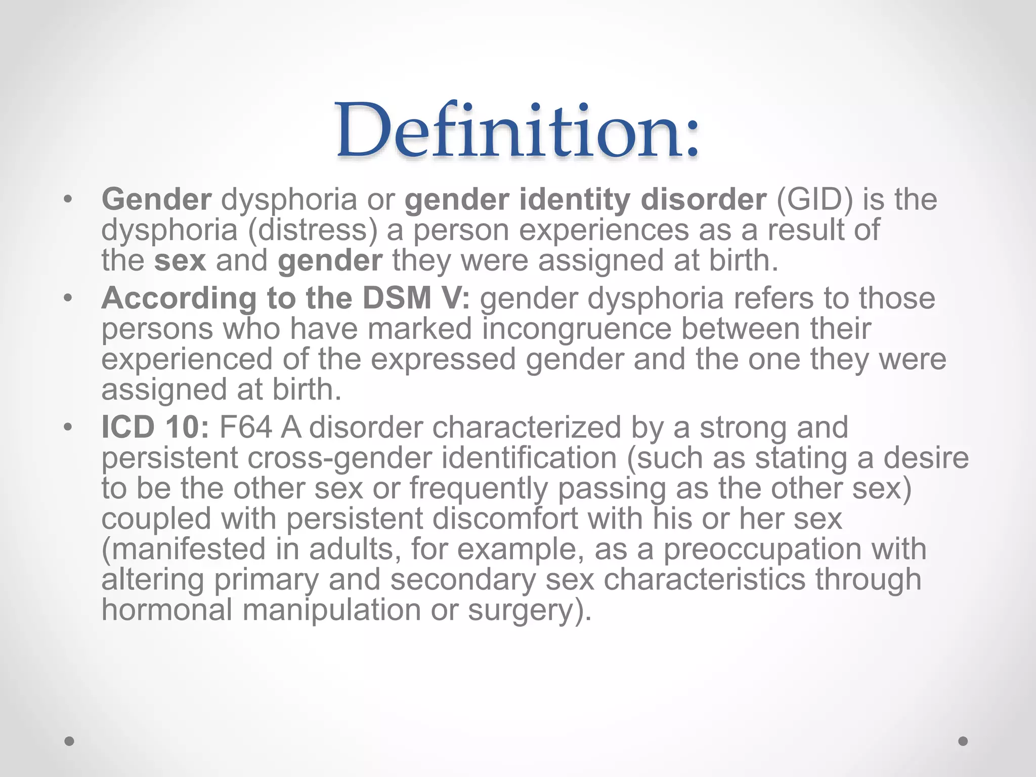 Gender identity disorders 2 | PPTX