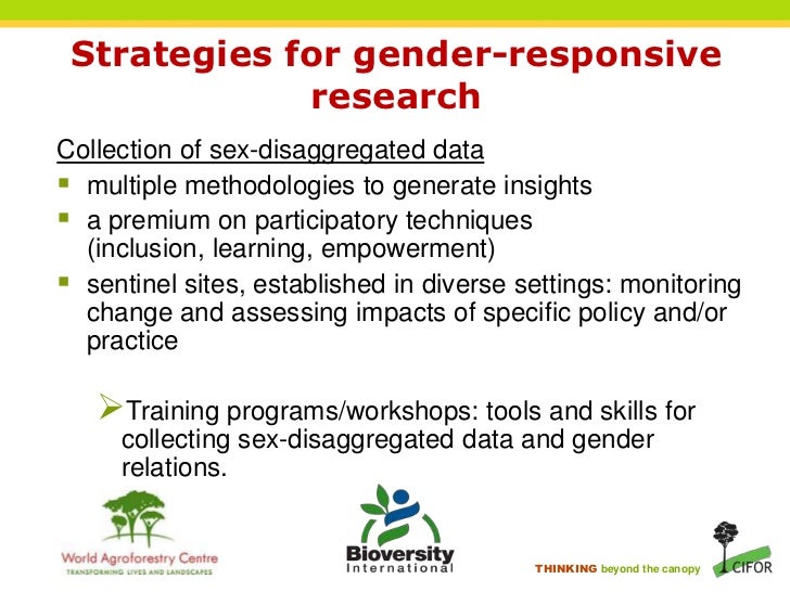 Elements Of A Strategy For Gender Responsive Research 