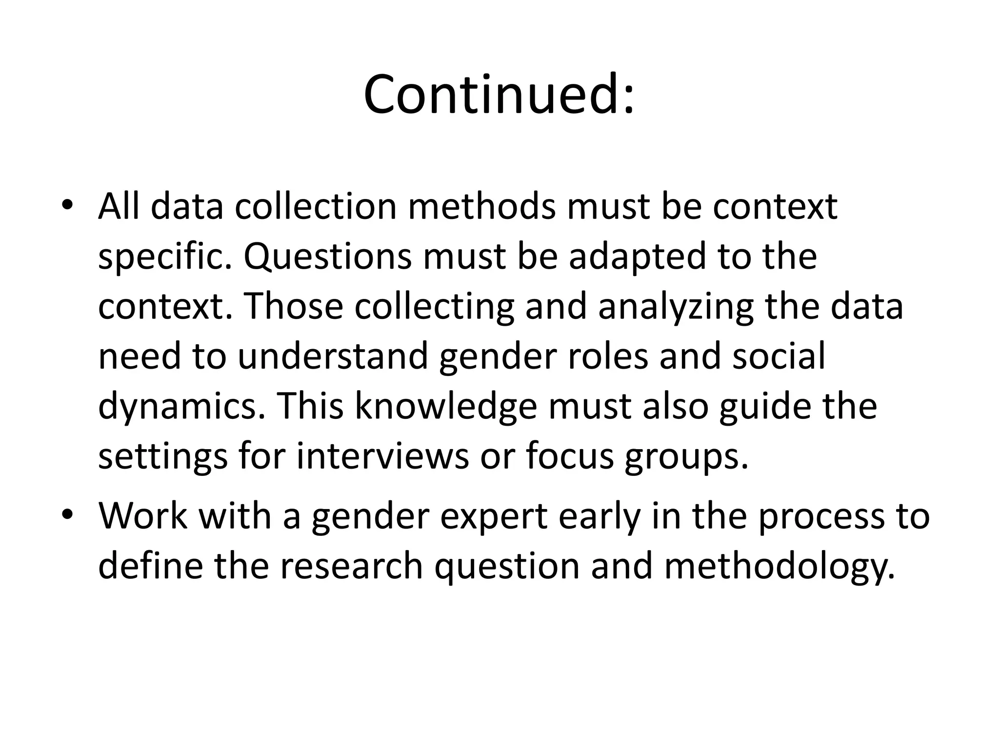 Gender Indicators And Sex Disaggregated Data Ppt