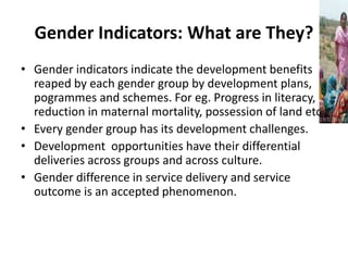 Gender indicators and sex disaggregated data | PPTX