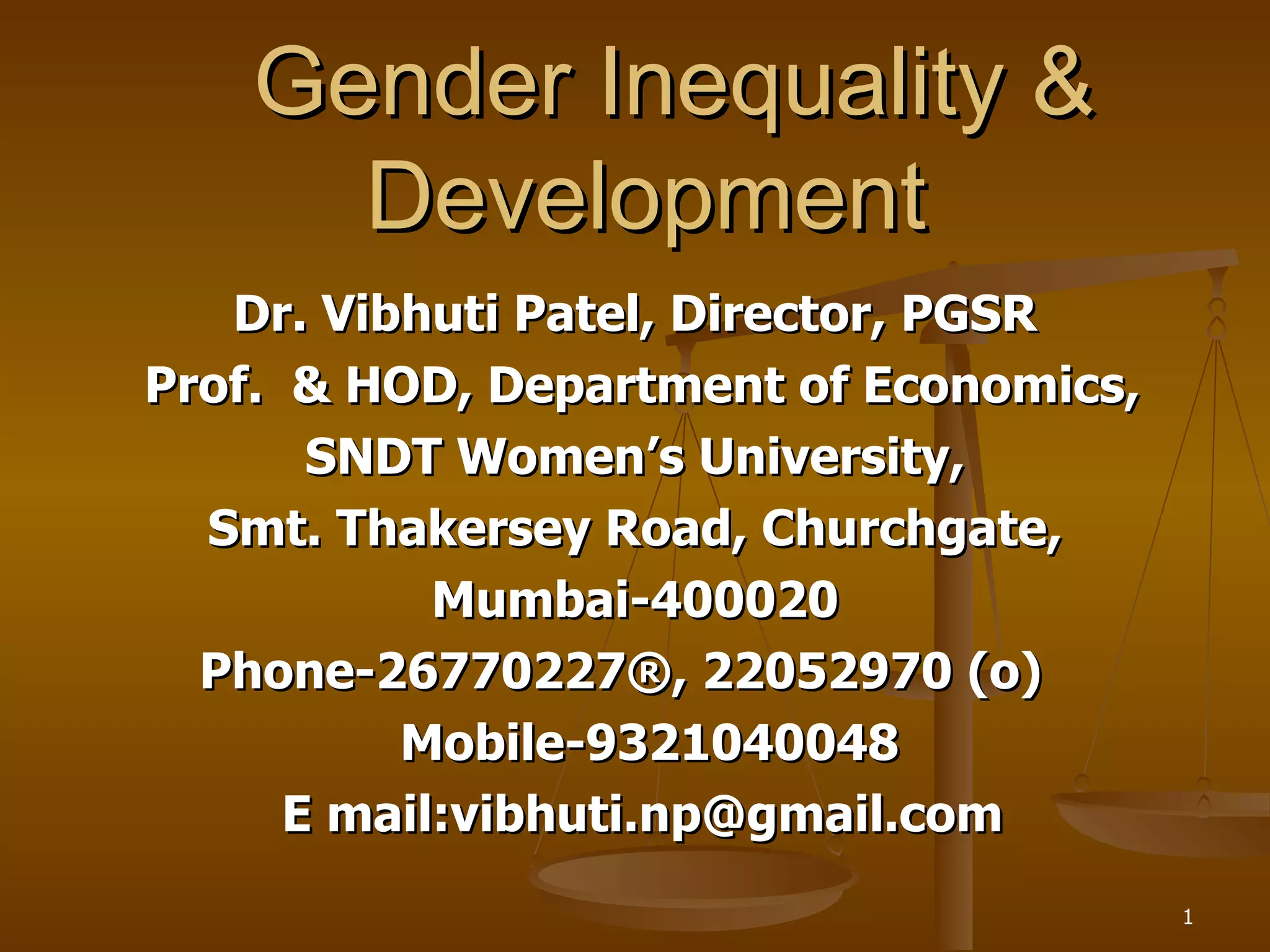 Gender inequality & development | PPT