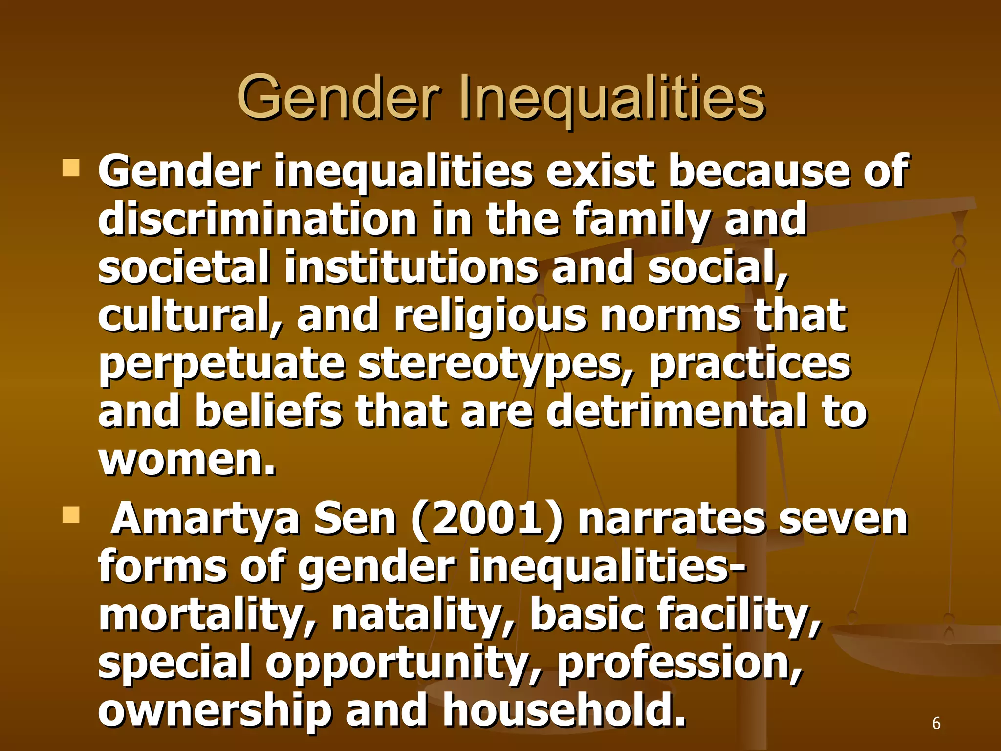 Gender inequality & development | PPT