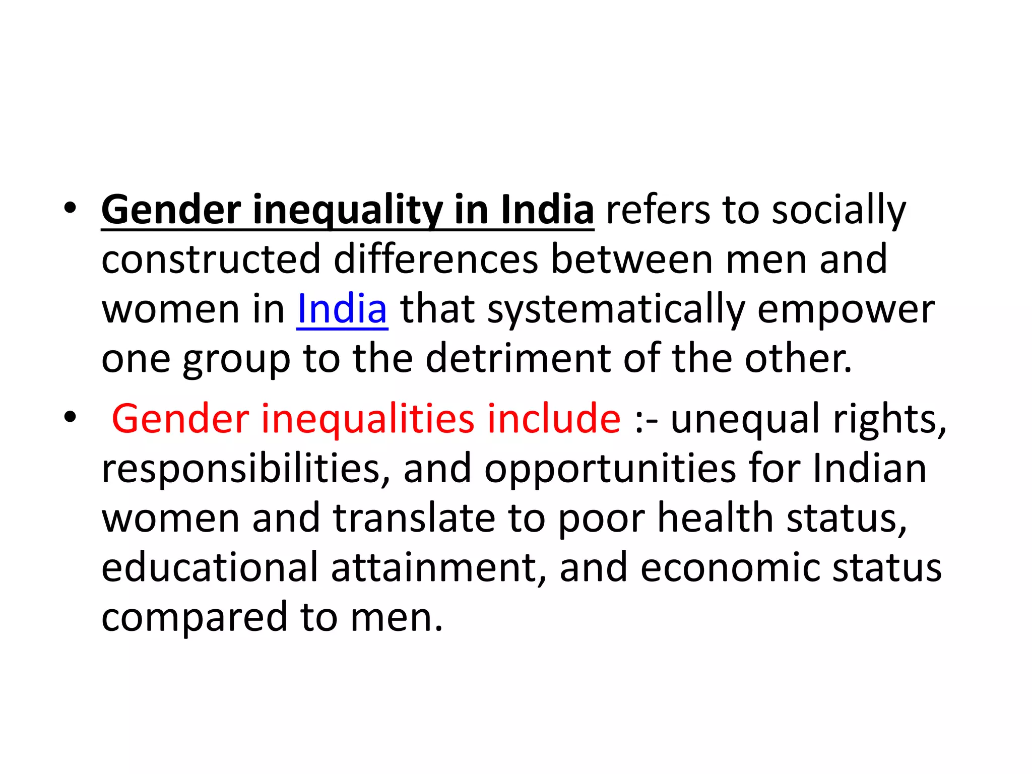 Gender inequality in india | PPTX