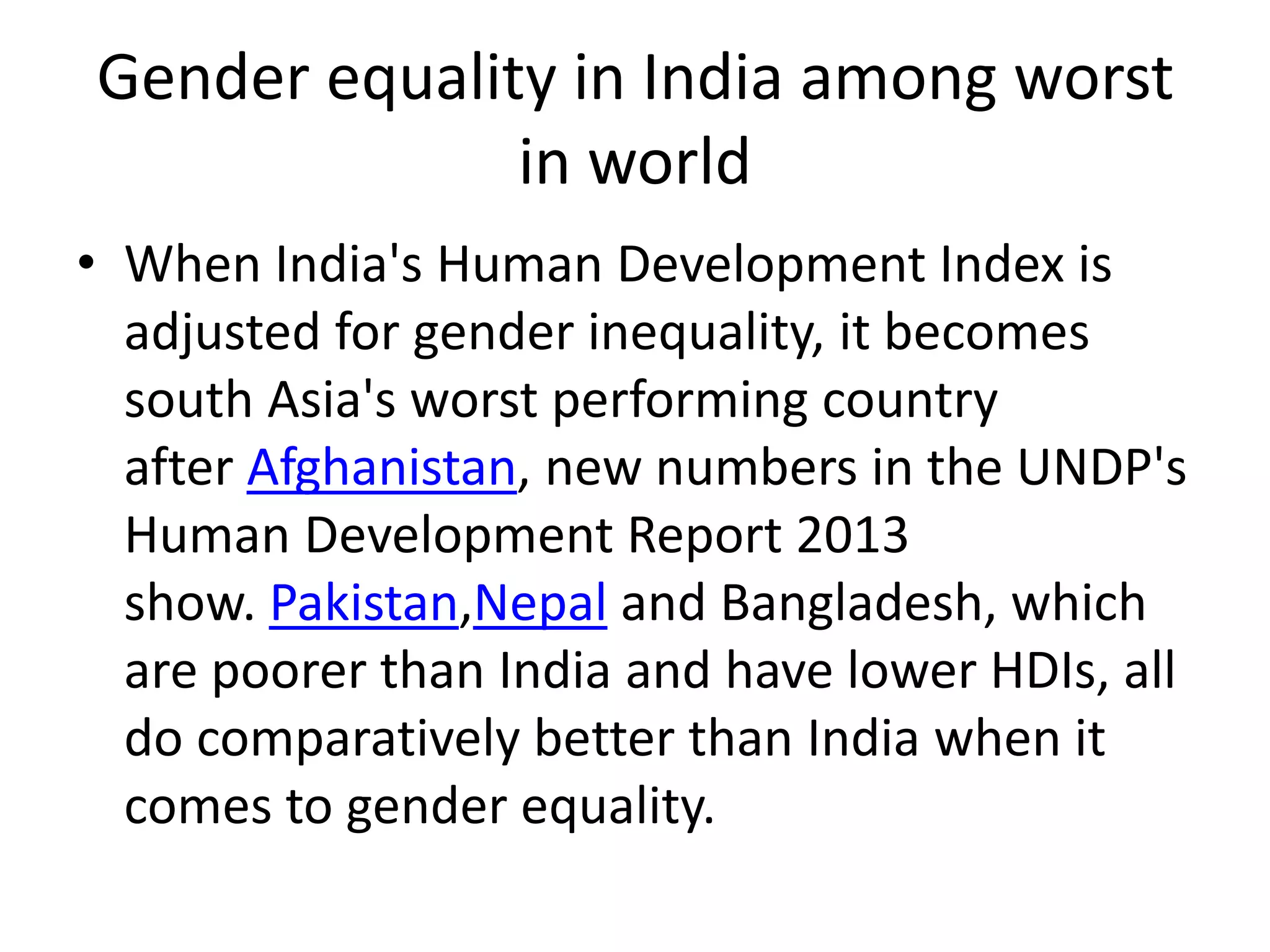Gender inequality in india | PPTX