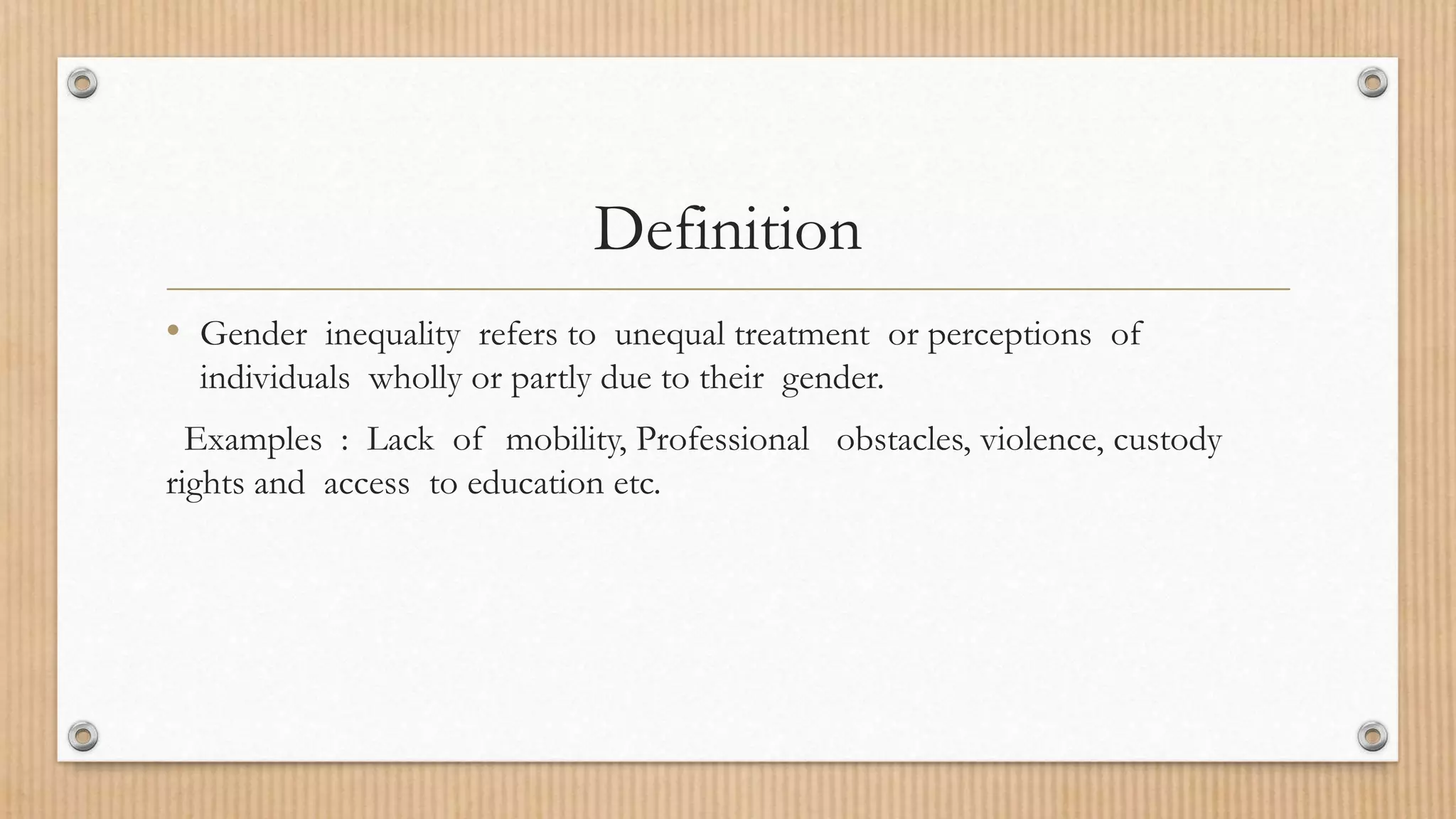 Gender inequality in political representation | PPTX