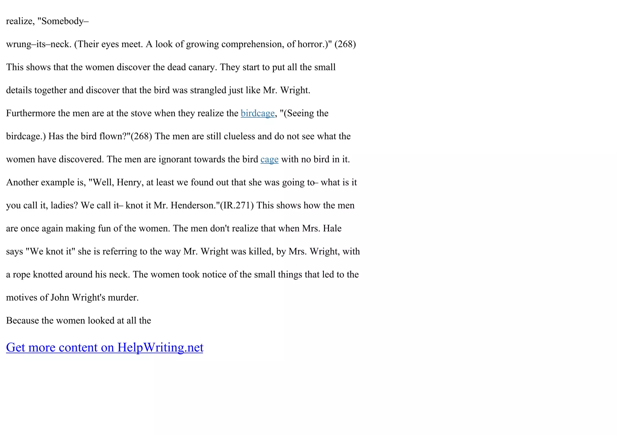 Gender Inequality In Trifles | PDF