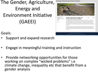 Integrating gender research into agricultural and environmental ...