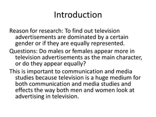 Gender in television advertisements | PPTX