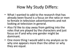 Gender in television advertisements | PPTX