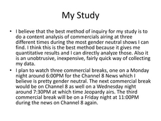 Gender in television advertisements | PPTX