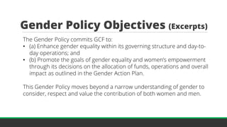 Gender in the GCF | PDF | Science