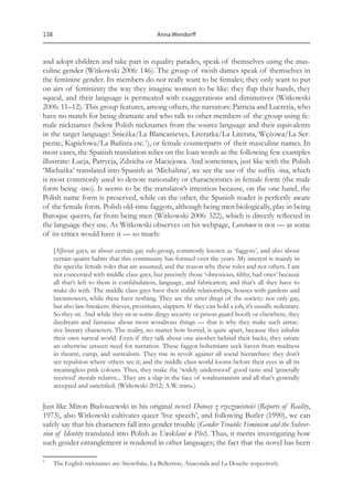 Gender in Translation - as Exemplified by Michał Witkowski's Lubiewo ...