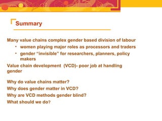 Gender in Value Chains | PPT