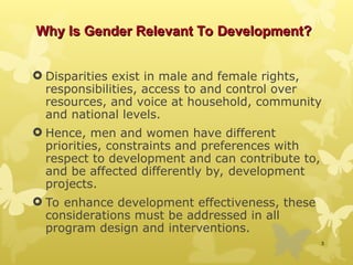 Gender is a development Issue. MPhil.ppt