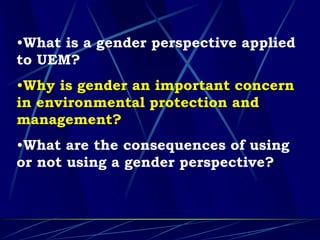 Gender issues and sustainable development | PPT