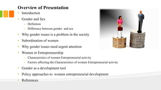 Gender issues in entrepneur development | PPTX