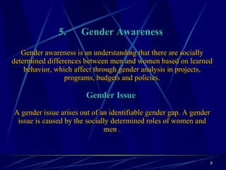 Gender issues&sustainable development(l 5) | PPT