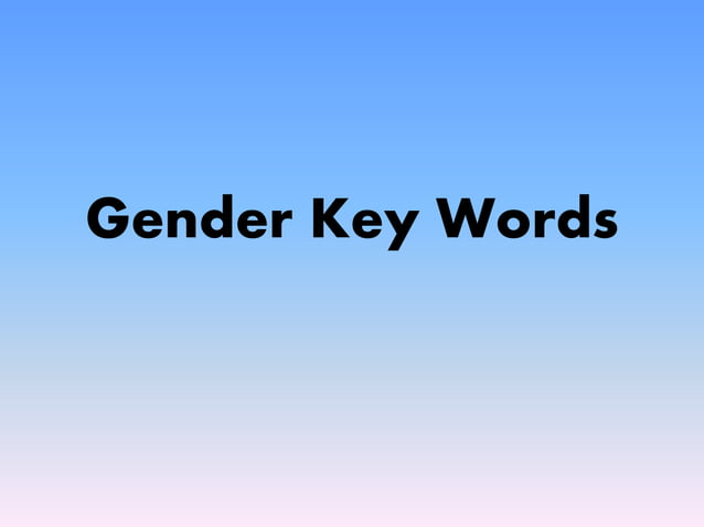 Gender key words | PPTX