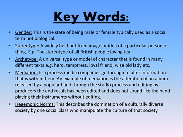 Gender key words | PPTX