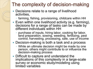 Gender, livelihoods & decision making | PPTX