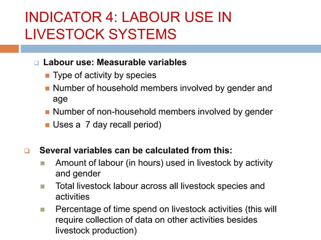 Gender, livestock and livelihood indicators | PPT