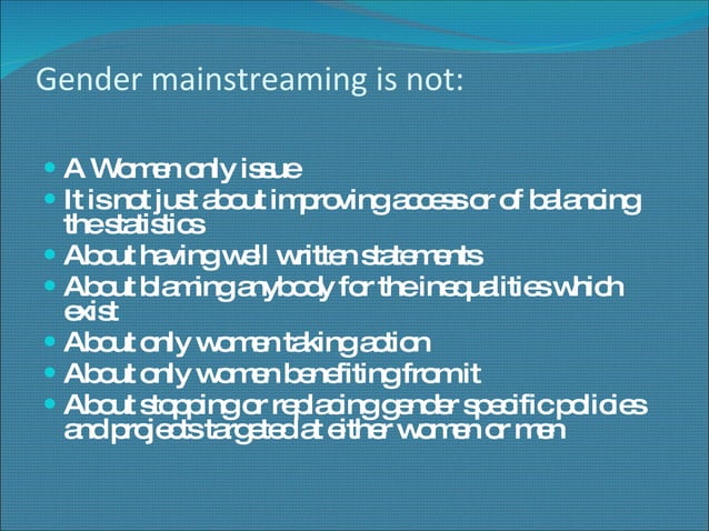Gender Mainstreaming | PPT | Free Download