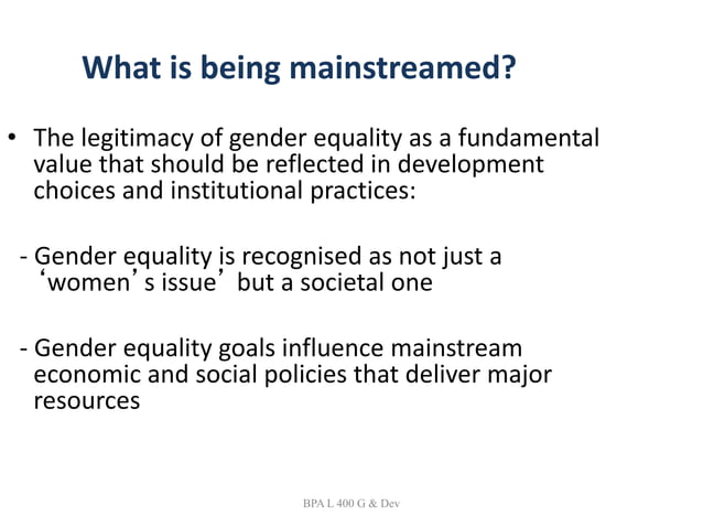 gender mainstreaming. (1).ppt | Politics