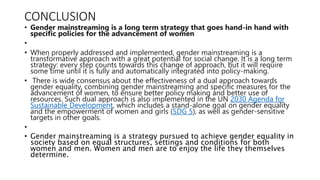 Gender Mainstreaming (Meaning and role and importance) | PDF