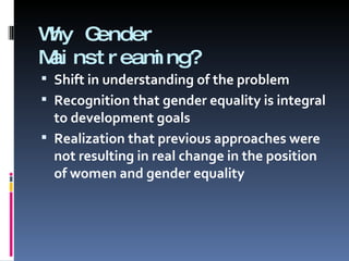 Gender Mainstreaming And Planning | PPT