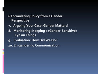 Gender Mainstreaming And Planning | PPT