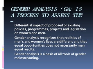 Gender Mainstreaming And Planning | PPT
