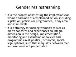 Gender mainstreaming and social inclusion 25.7.2012