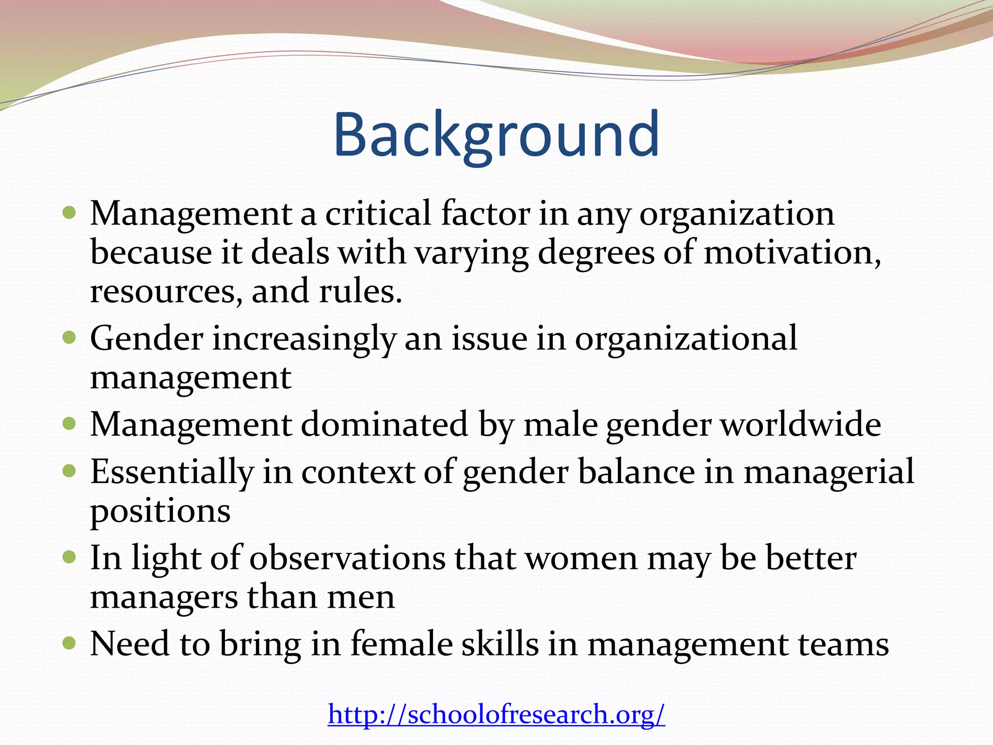 Gender & management | PPTX