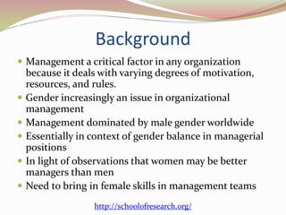Gender & management | PPTX