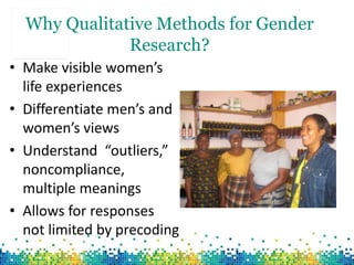 Qualitative Methods in Gender Research - IFPRI Gender Methods Seminar ...