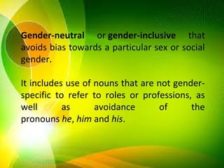 Gender neutral | PPT
